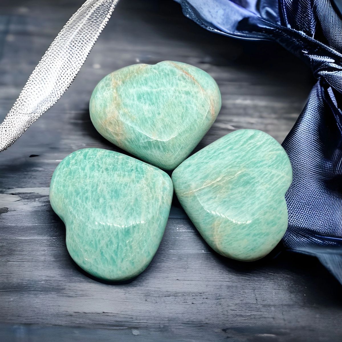 Amazonite Heart Palm Stone