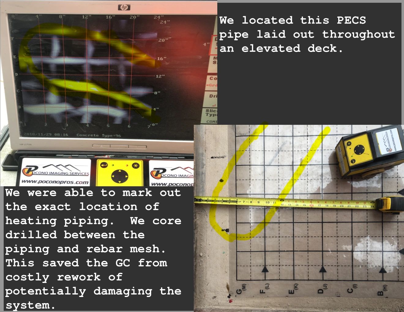 Concrete Scanning of PECS tubing