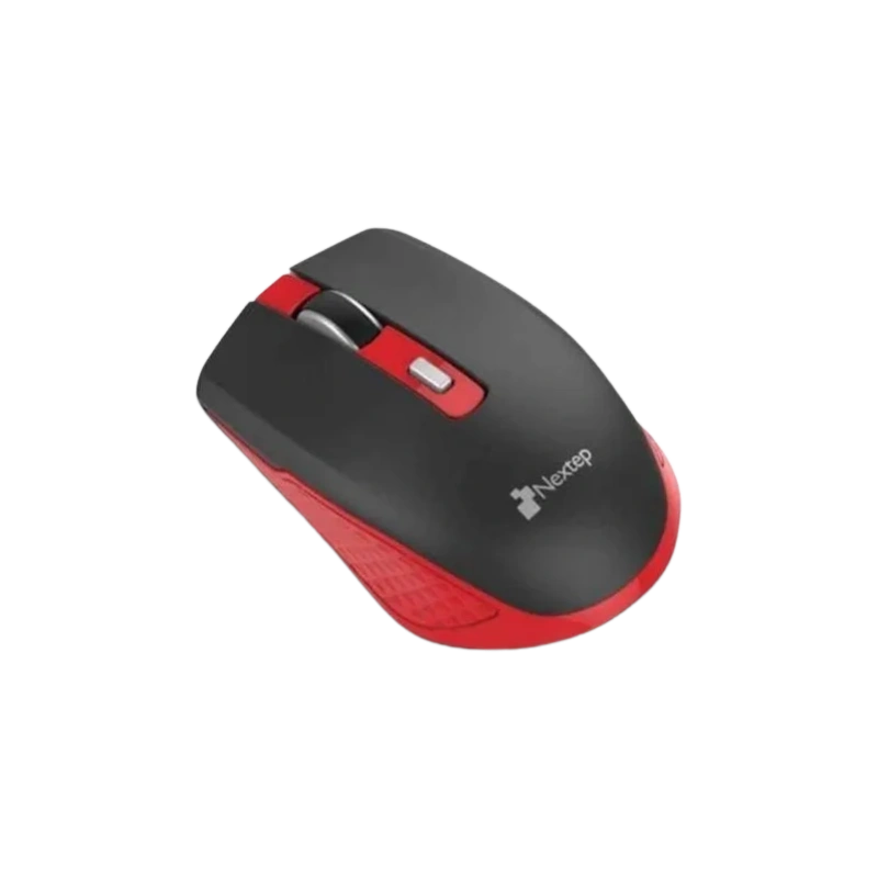 Mouse Nextep Inalambrico recargable switch encendido 1600 dpi negro/rojo NE-413NR