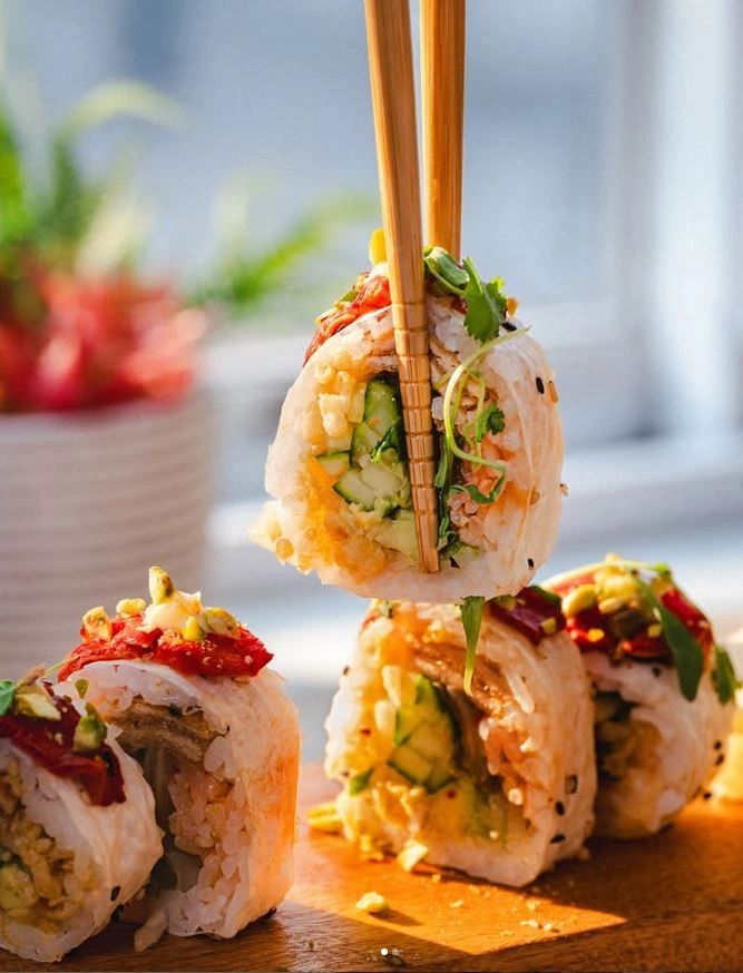 Delicious Sushi Vegan at Hum Vegan Restaurant