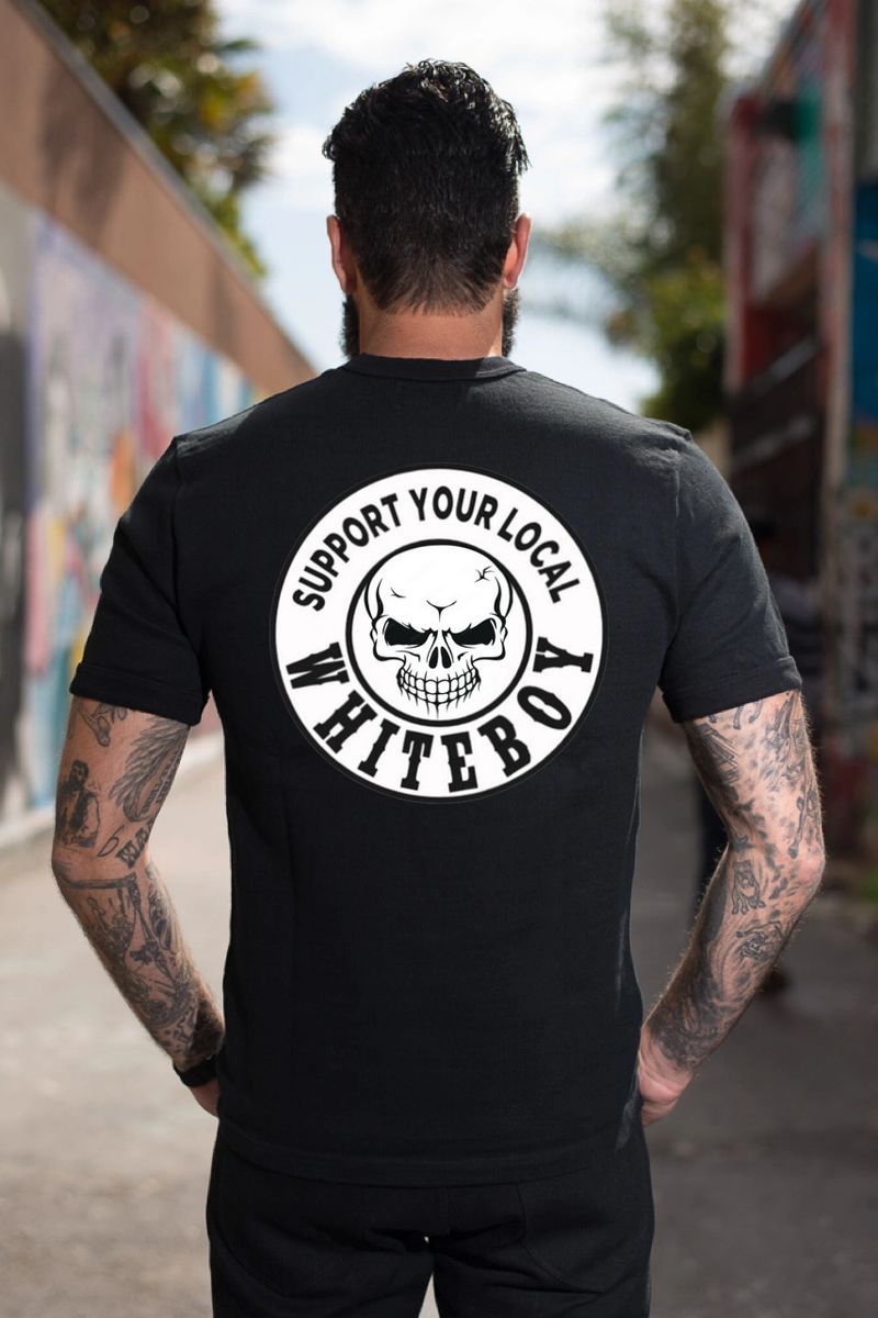 Support Your Local Whiteboy Skull Logo Tee