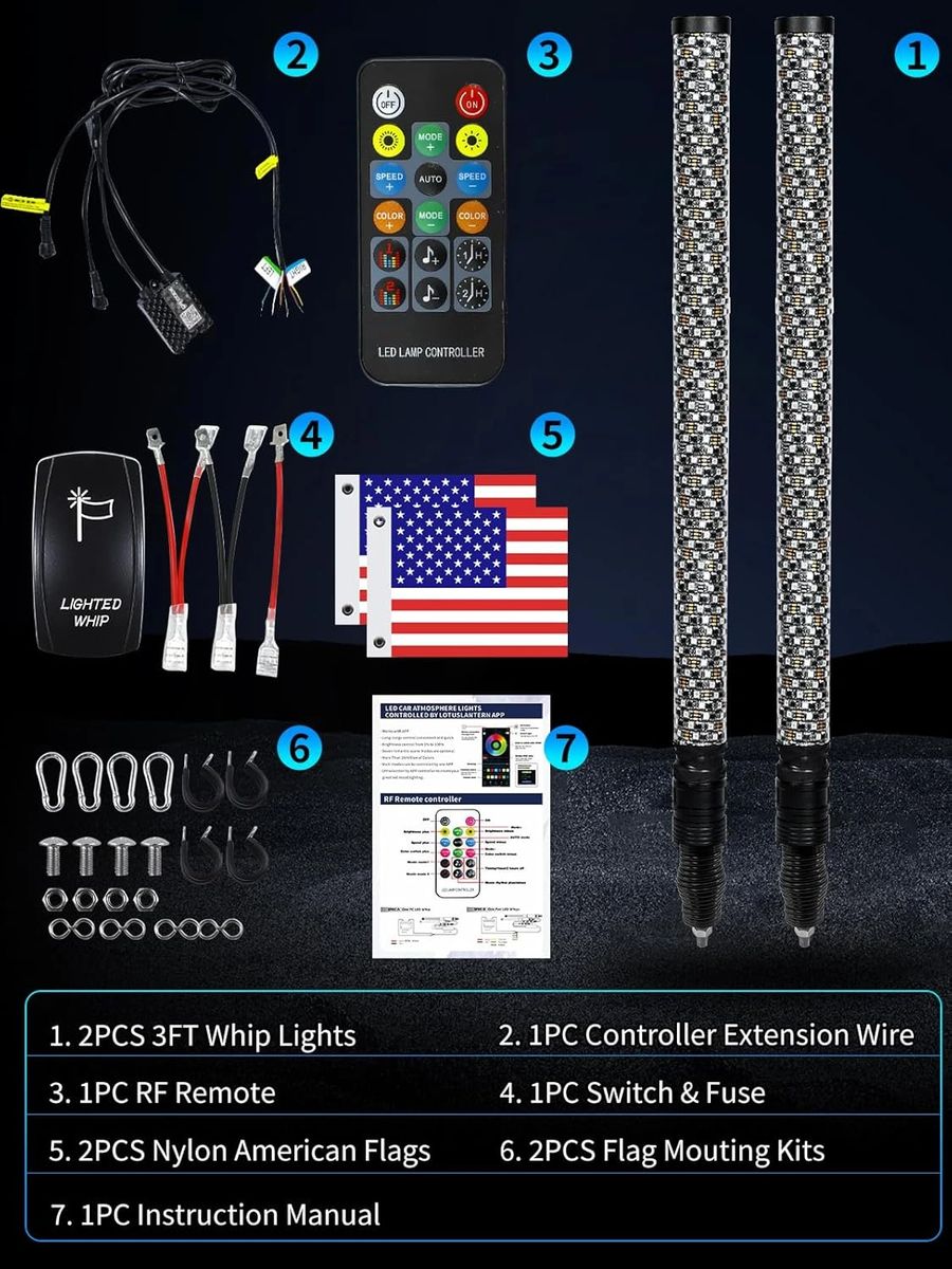 2pc 3FT Fat LED Lights