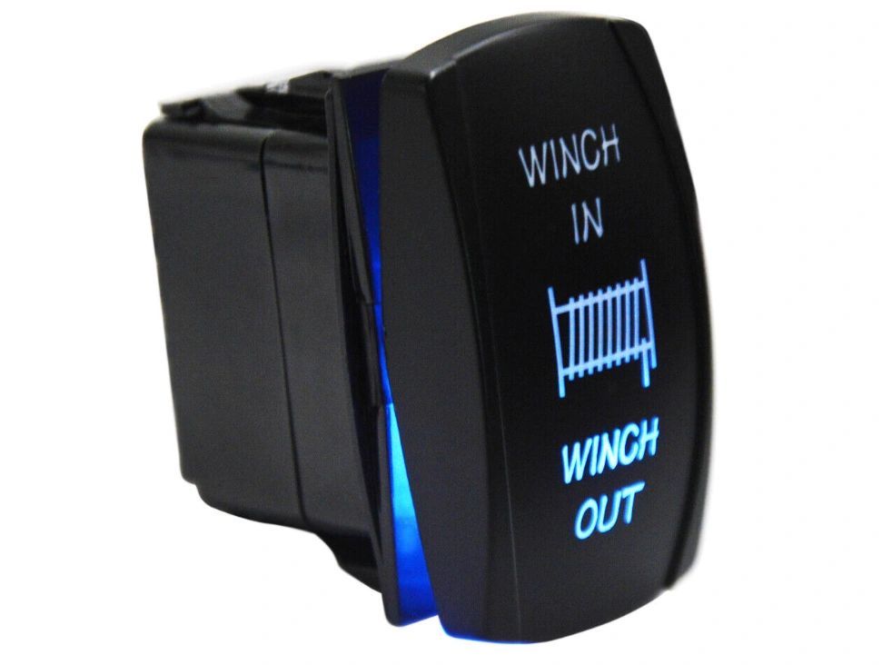 Winch In/Out Rocker Switch Button Laser Blue For Off-road UTV