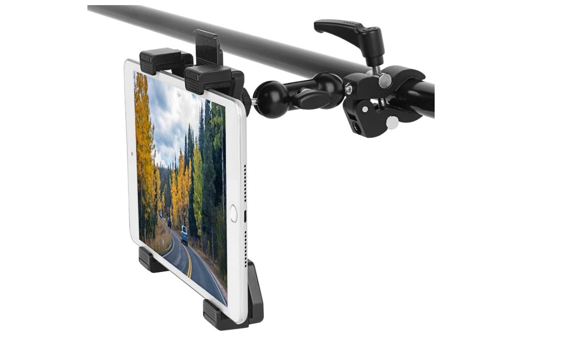 Tablet Holder for Roll Cage, Golf Cart,SXS, Adjustable 7~11"