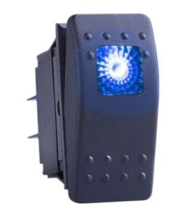 Waterproof Marine Rocker Switch Toggle - ON/Off/ON blue LED Light - 12V ...