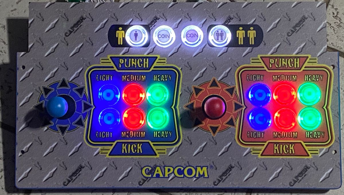 Replacement real wood control panels with Sanwa joysticks and LED ...