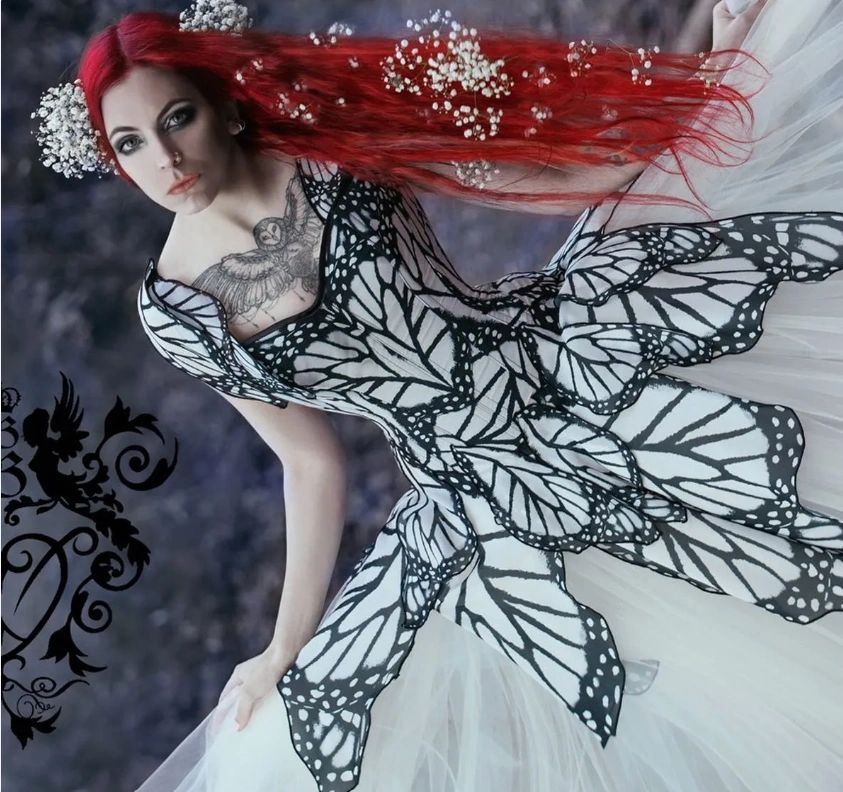 Stunning dresses and corsets inspired by butterfly wings