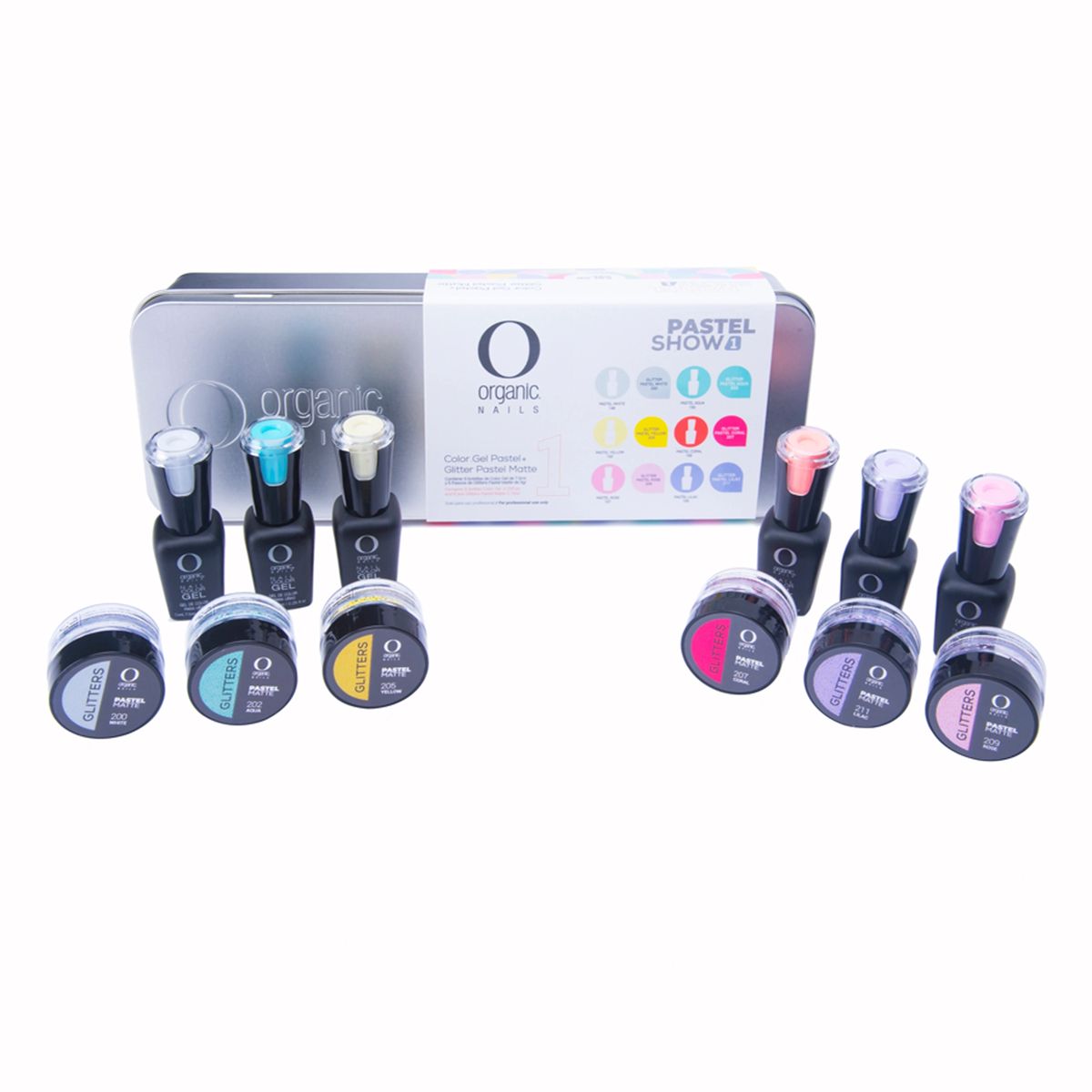 PASTEL SHOW 1 COLLECCION CAJA CON 6 PZAS DE COLOR GEL & GLITTER