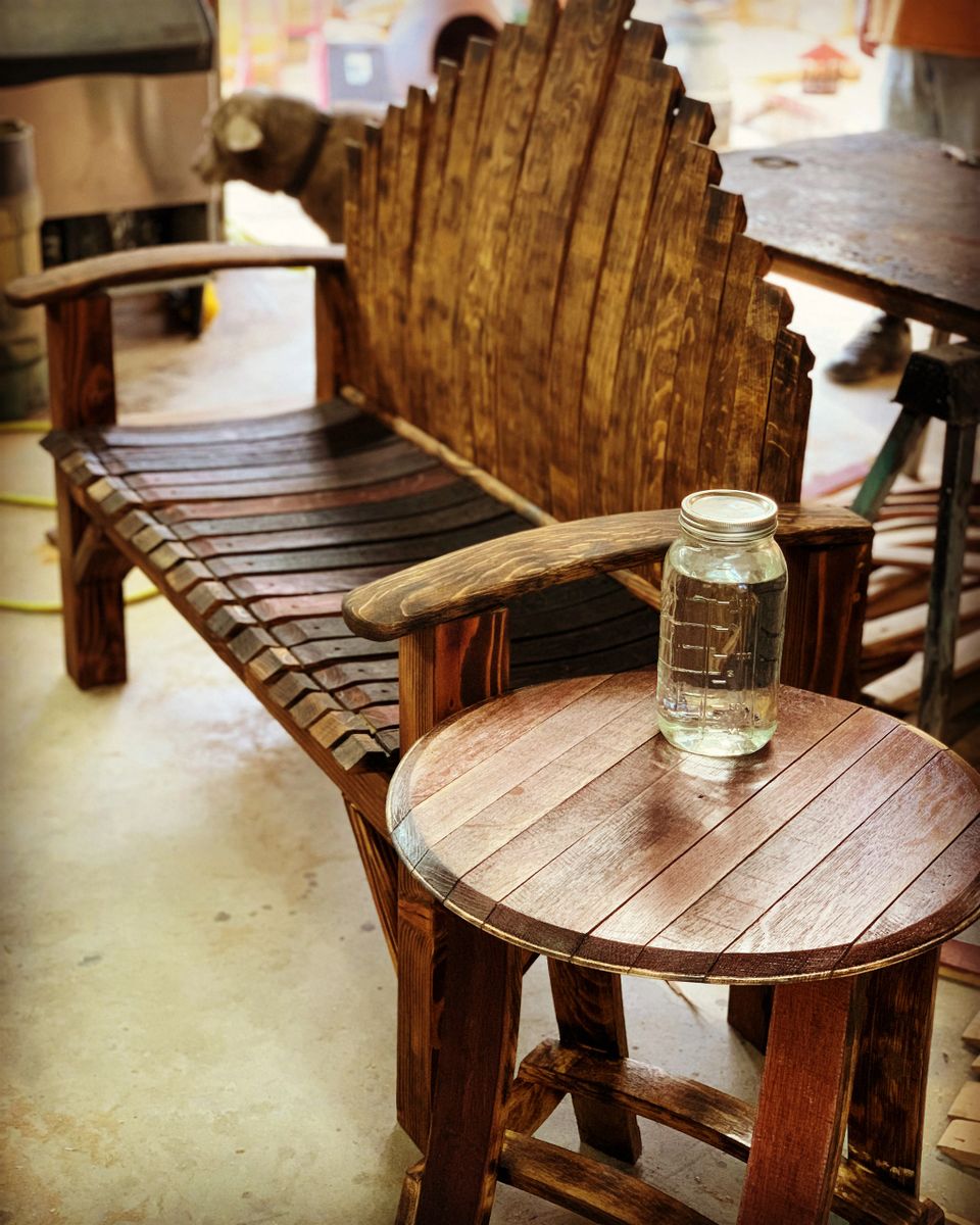 Wine Barrel Bench