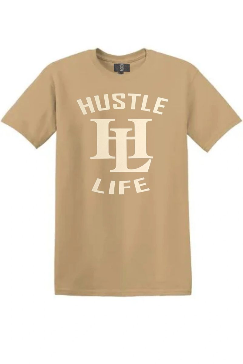 Hustle Life Light Brown Tee
