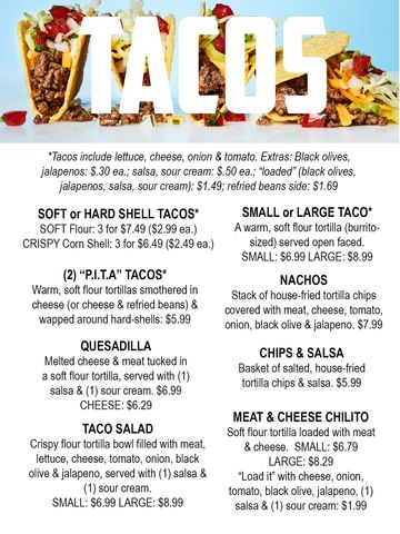 Food Menu Specials - Spinners Bar and Grill