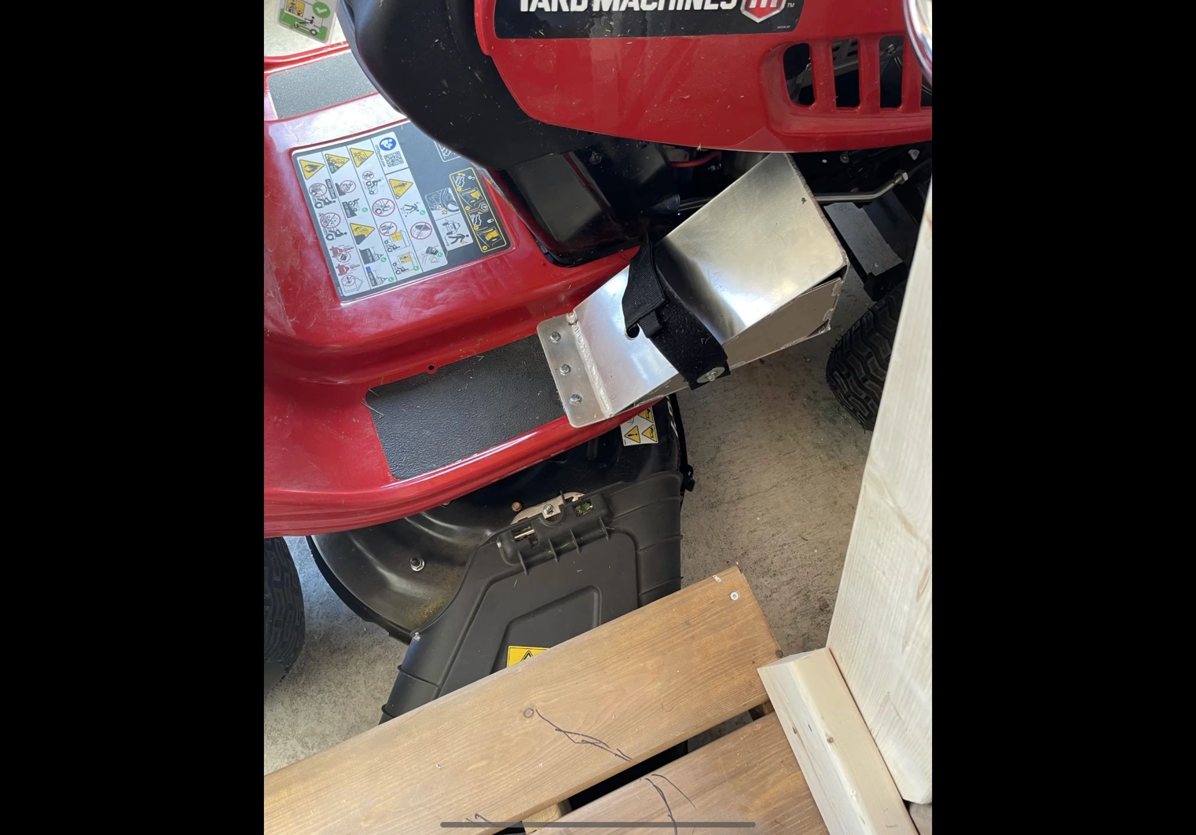 Custom footrest for the lawn tractor