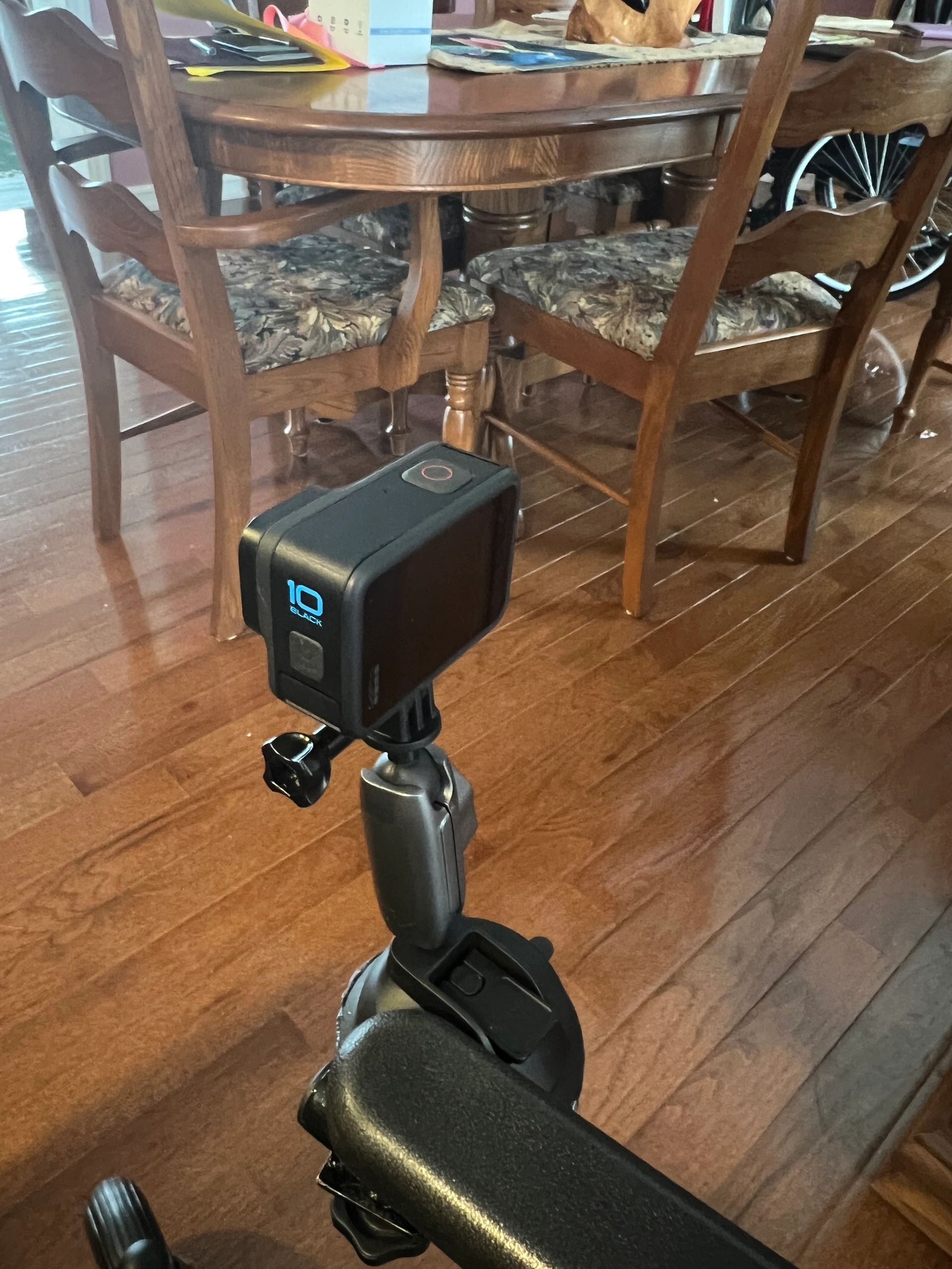 GoPro mount for my electric wheelchair