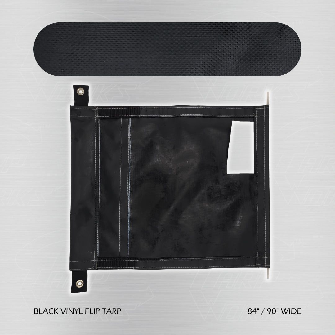 BLACK VINYL FLIP TARP 84" X 18'