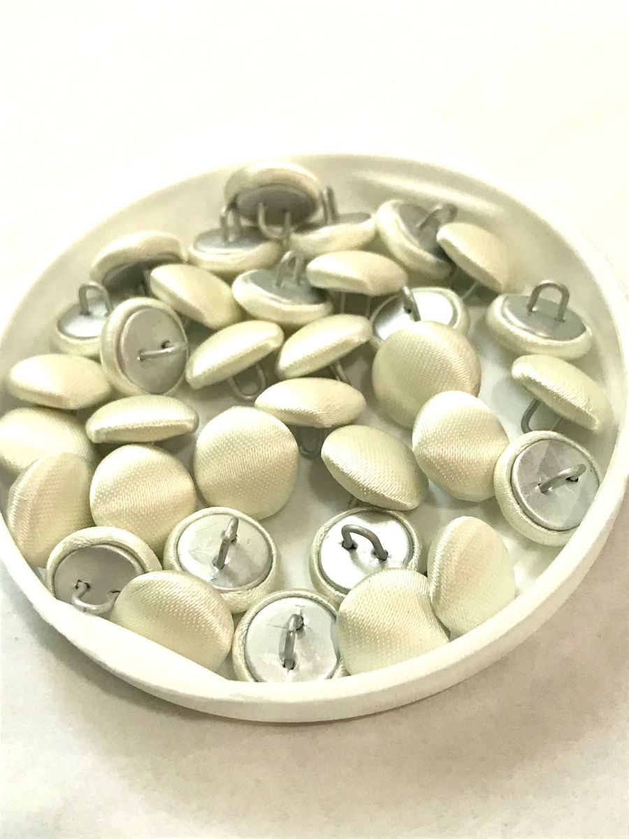 Satin Covered Buttons- Ivory- Bridal, Formals- 10MM, 11.5MM, & 12.5MM ...