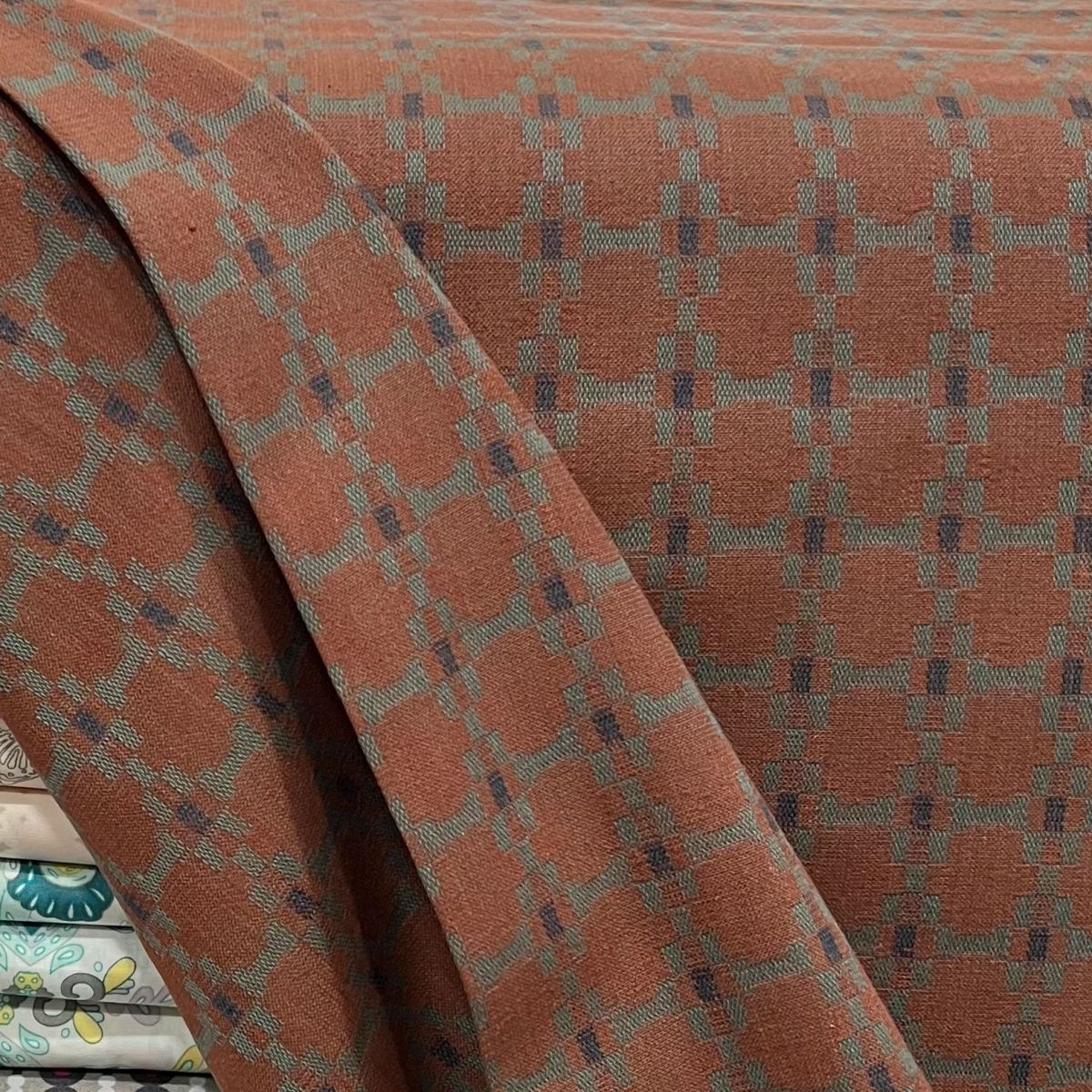 Beautiful Woven Cotton Fabric- "Native Nectar in Red Grove"- Monarch ...