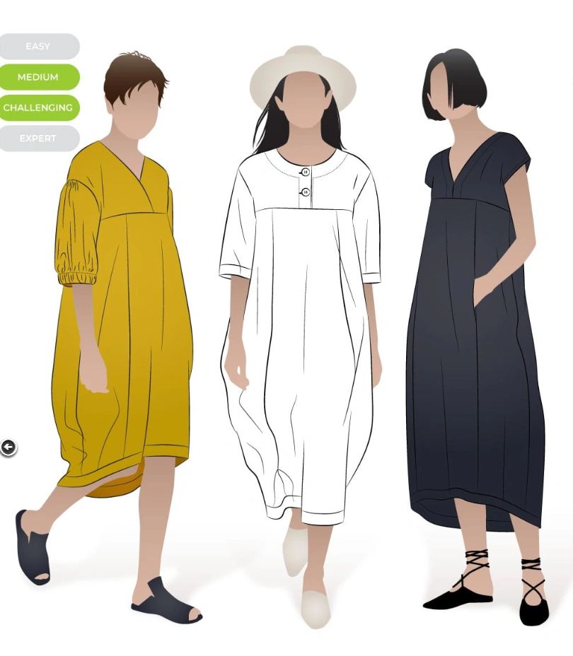 Sydney Dress Extension Pack- Style Arc Paper Pattern- Sizes 4-16, 10-22