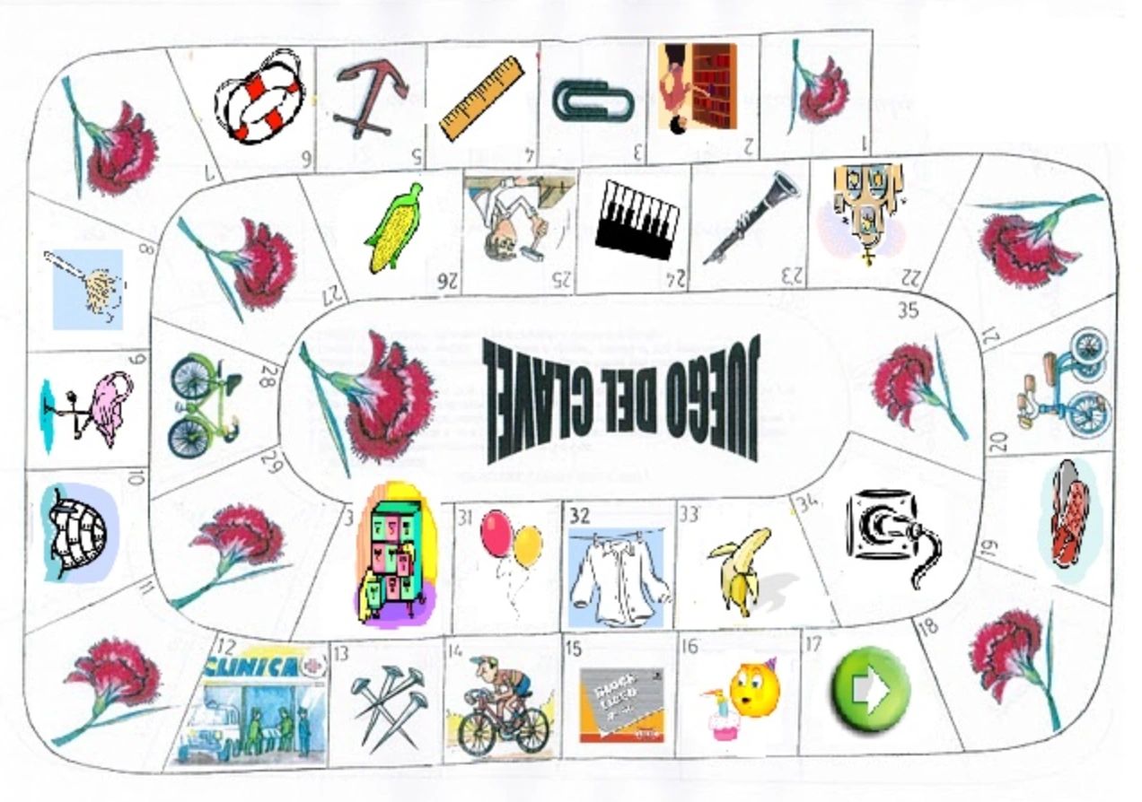 Juego tablero de dibujos con dífonos consonánticos con /l/