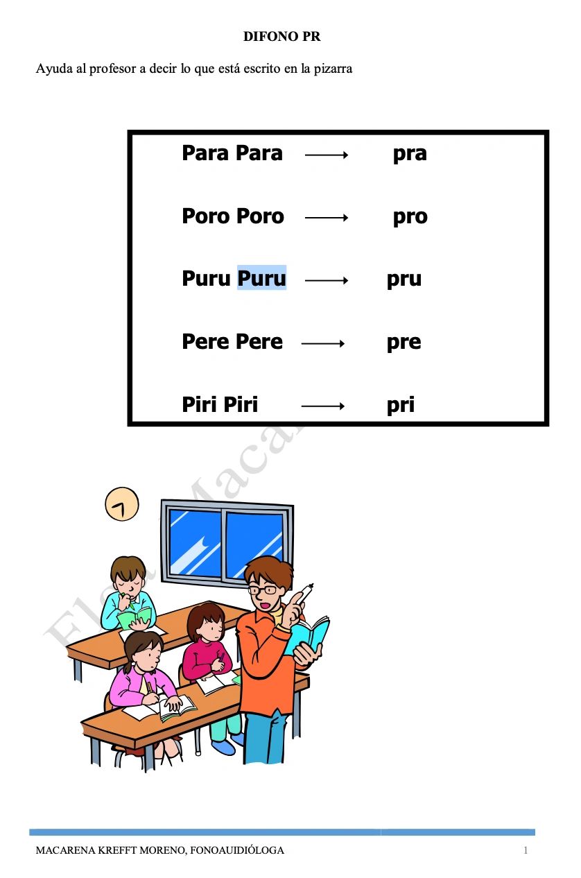Libro trabajo dífonos consonánticos con /r/