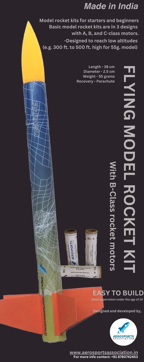 Model rocket kit (Orange) with B class rocket engines