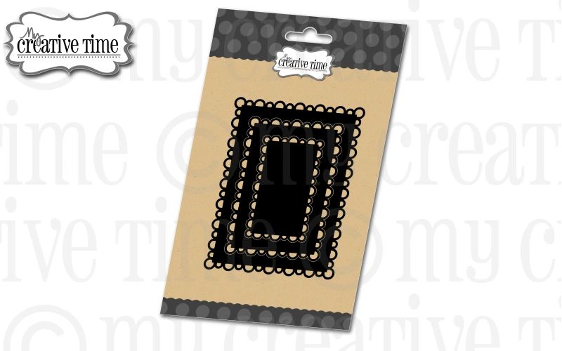 Pretty Scallop Rectangle Frame Dies