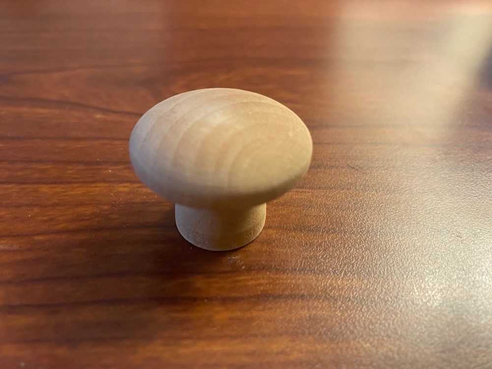3 Natural Wood Mushroom Farmhouse Knobs