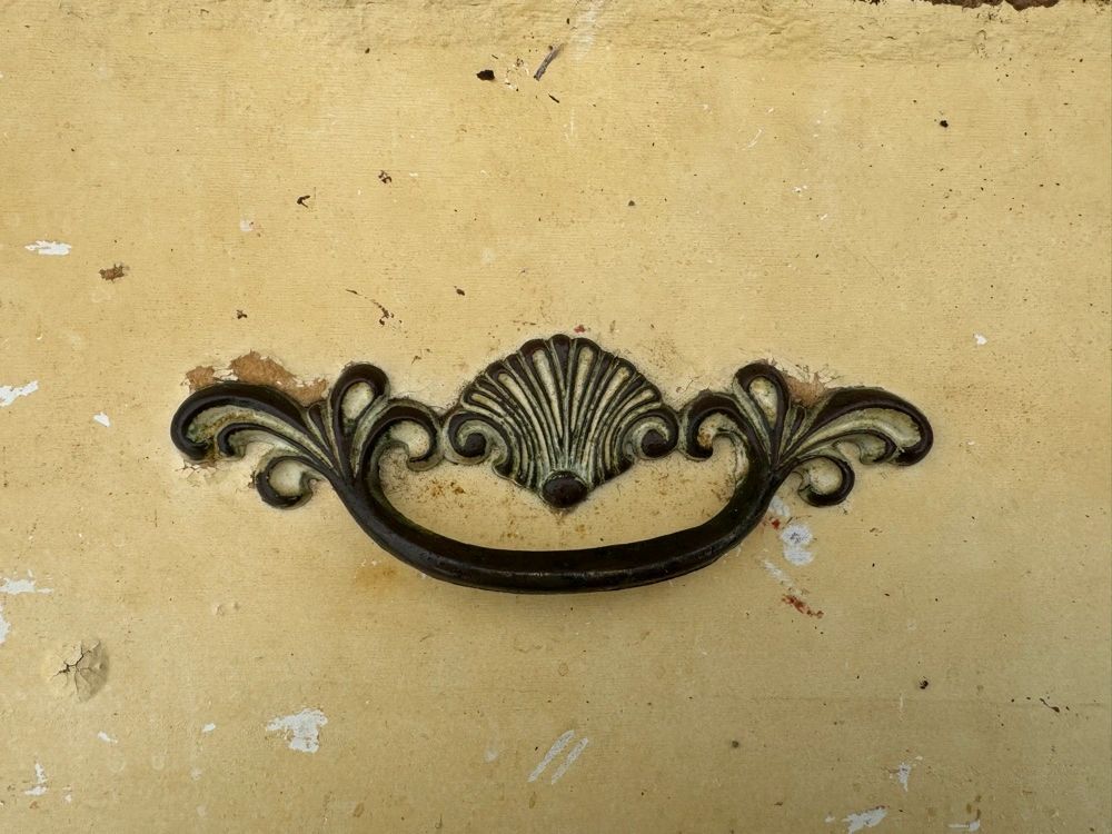 3 White Washed Shell Design French Pulls