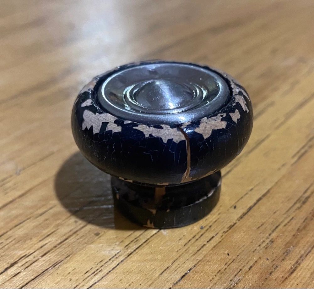 7 Black and Chrome Chippy Modern Farmhouse Knobs