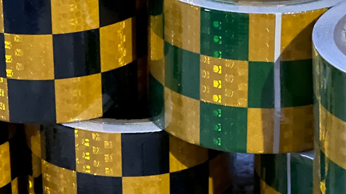 Reflective Yellow/Green Checker decals 75mm x 10m Roll - Stock RUN OUT ...