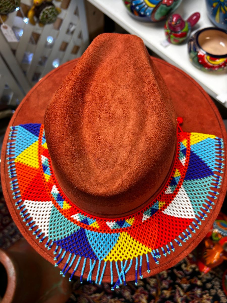 HUICHOL HAT RED