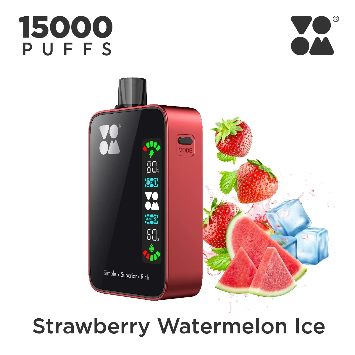 VOOM BURST 15000 - Strawberry Watermelon Ice