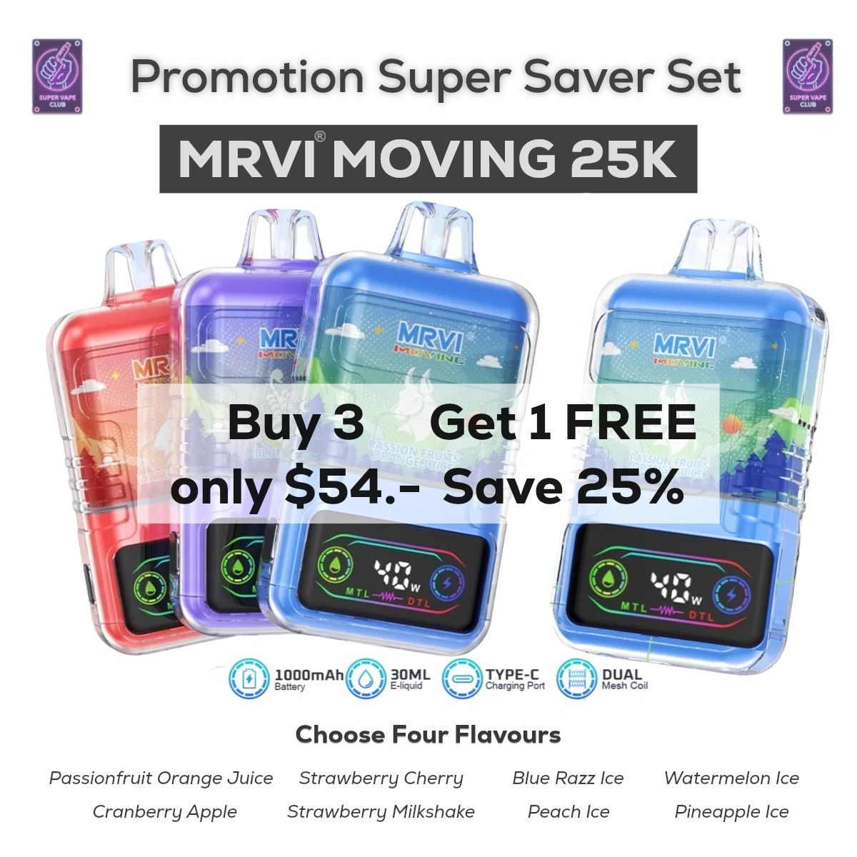 MRVI MOVING 25000 - Super Saver Set (Buy 3 get 1 FREE)
