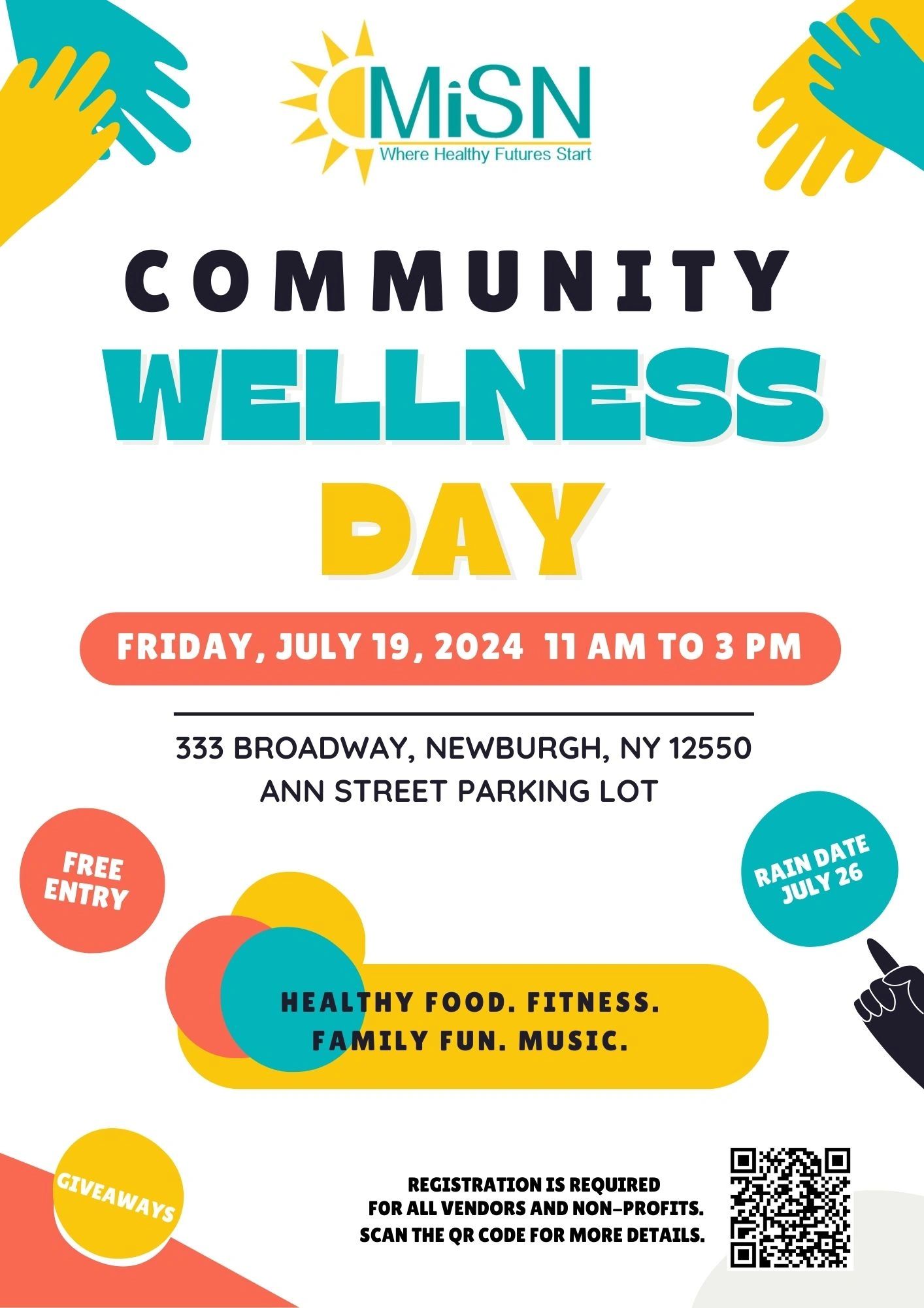 Come Join us for MiSN's Community Wellness Day on July 19!