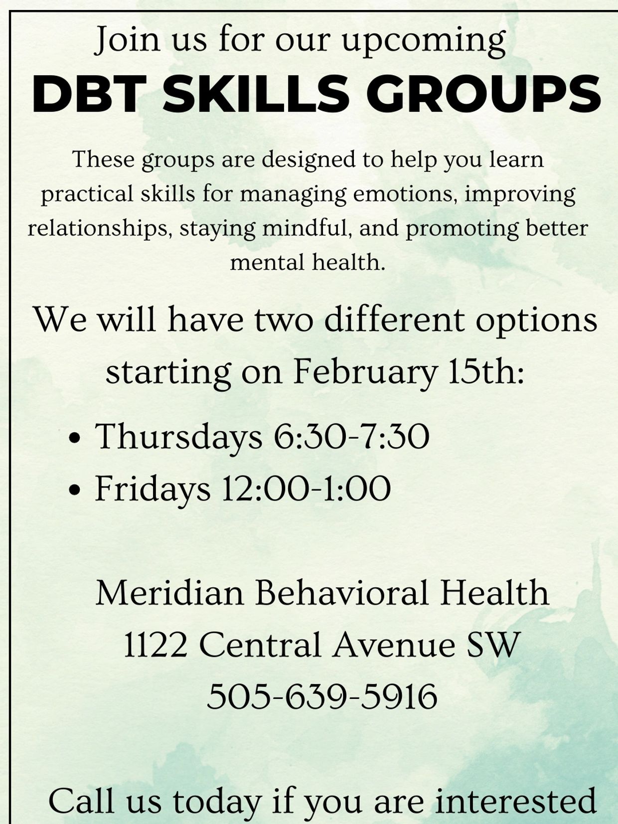 Meridian Behavioral Health Inc