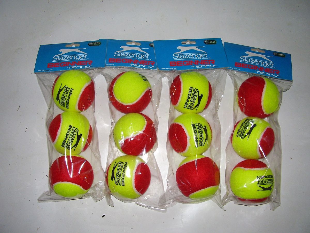 12 SLAZENGER STAGE 3 LOW COMPRESSION TENNIS BALLS FOR AGE 2-8 YRS