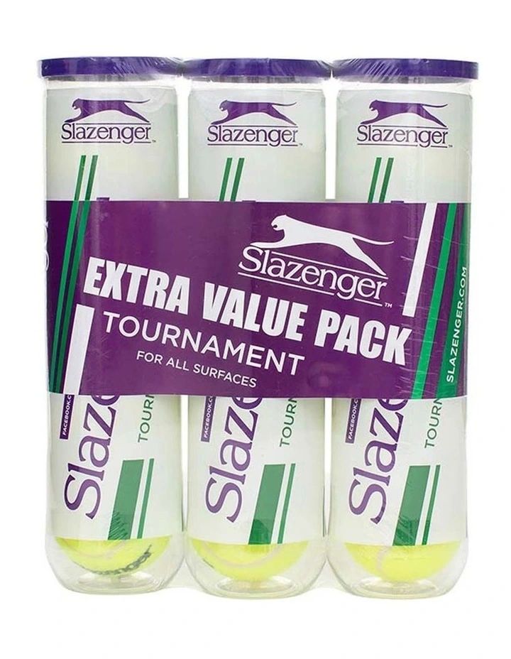 12 Slazenger Tournament Tennis Balls (3 cans of 4 balls) FREE SHIPPING