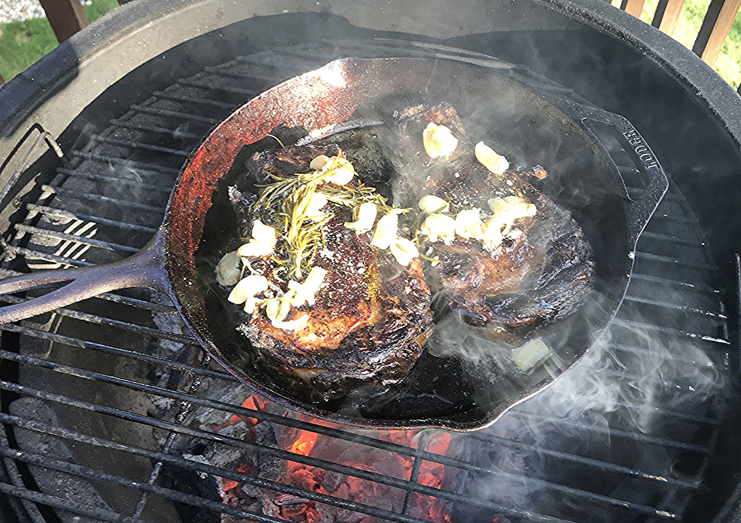 Beef Ribeye Steak, Hi Temp Sear in Cast Iron Skillet