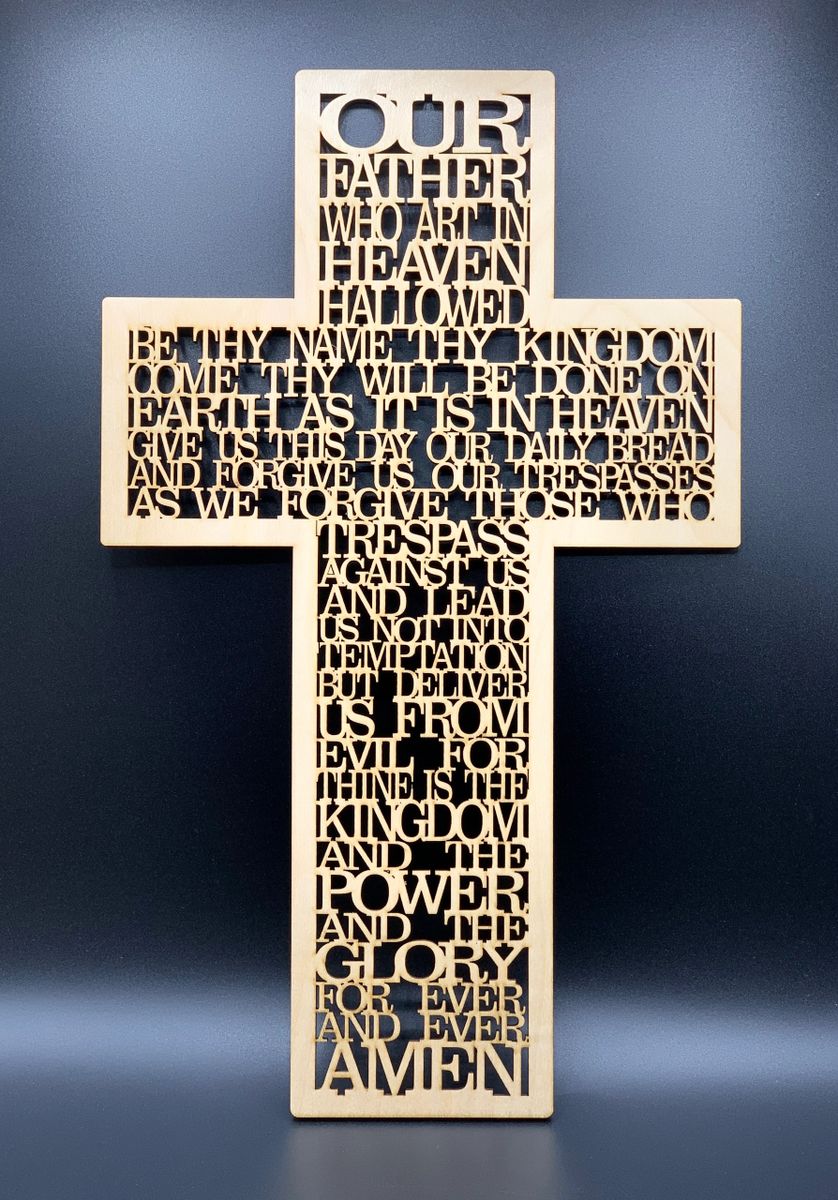 The Lord's Prayer Carved Cross