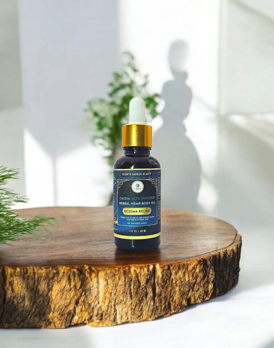 8 oz Cassia Alta Infused Herbal Hemp Body Oil for Eczema