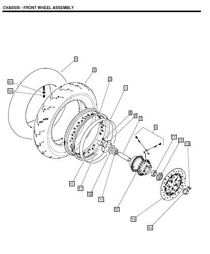 Diagram Front Wheel Assembly