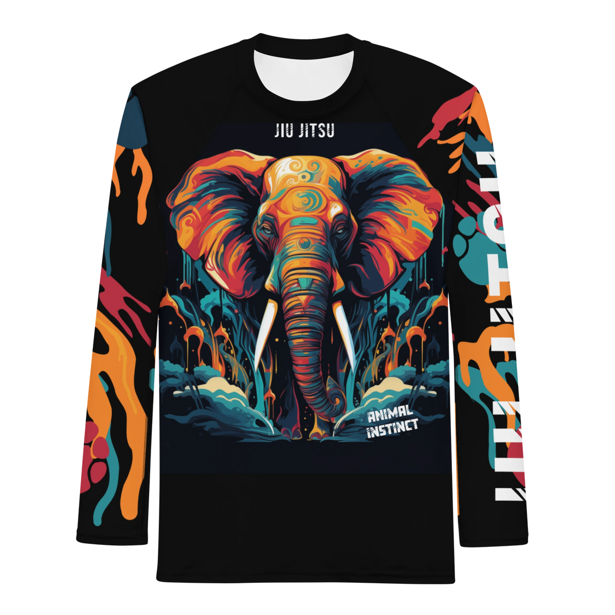 Jiu Jitsu Rash Guard Painted Elephant - Animal Instinct, Jiu Jitsu ...