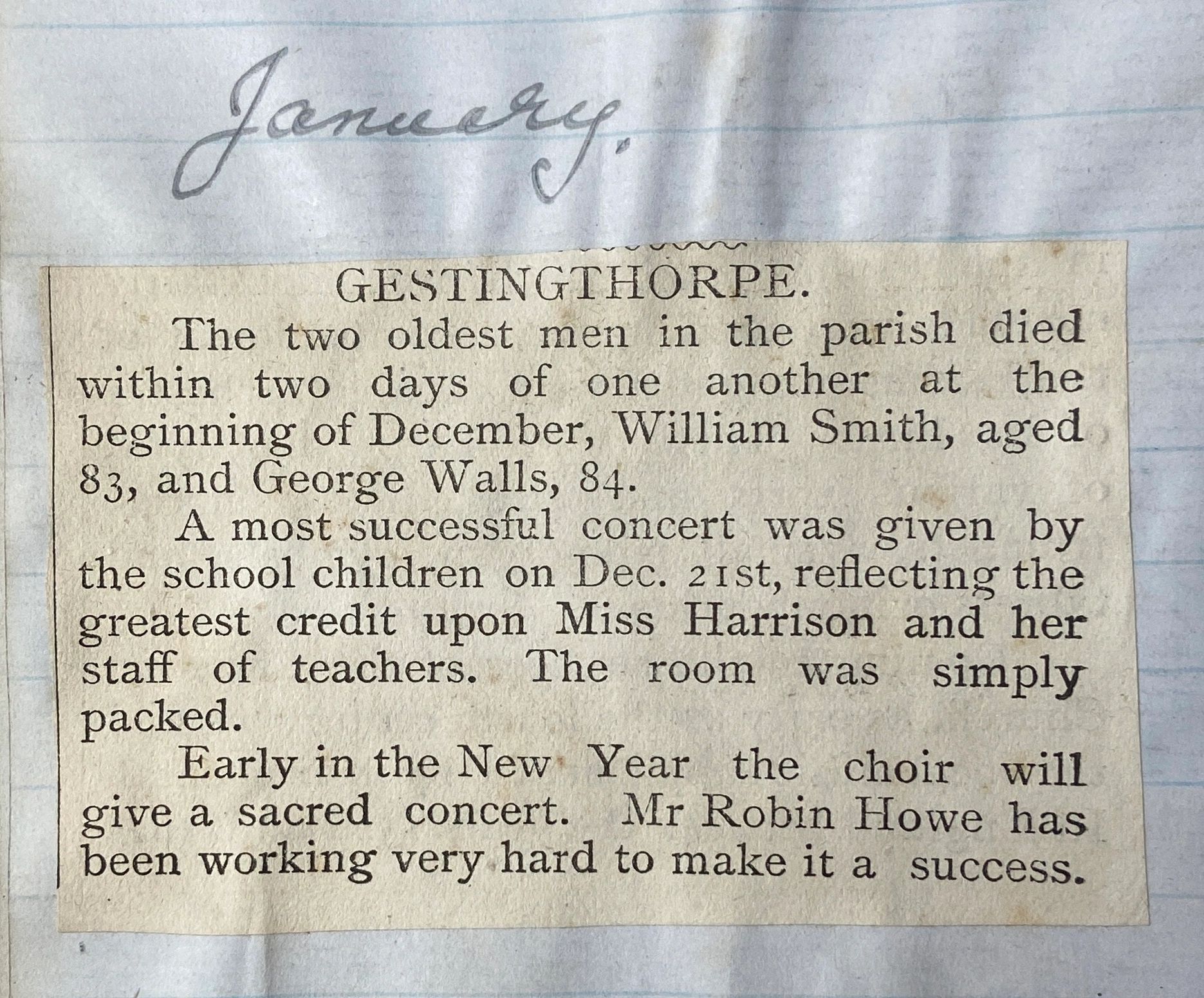 Extracts from 'The Parishioner' from 1894