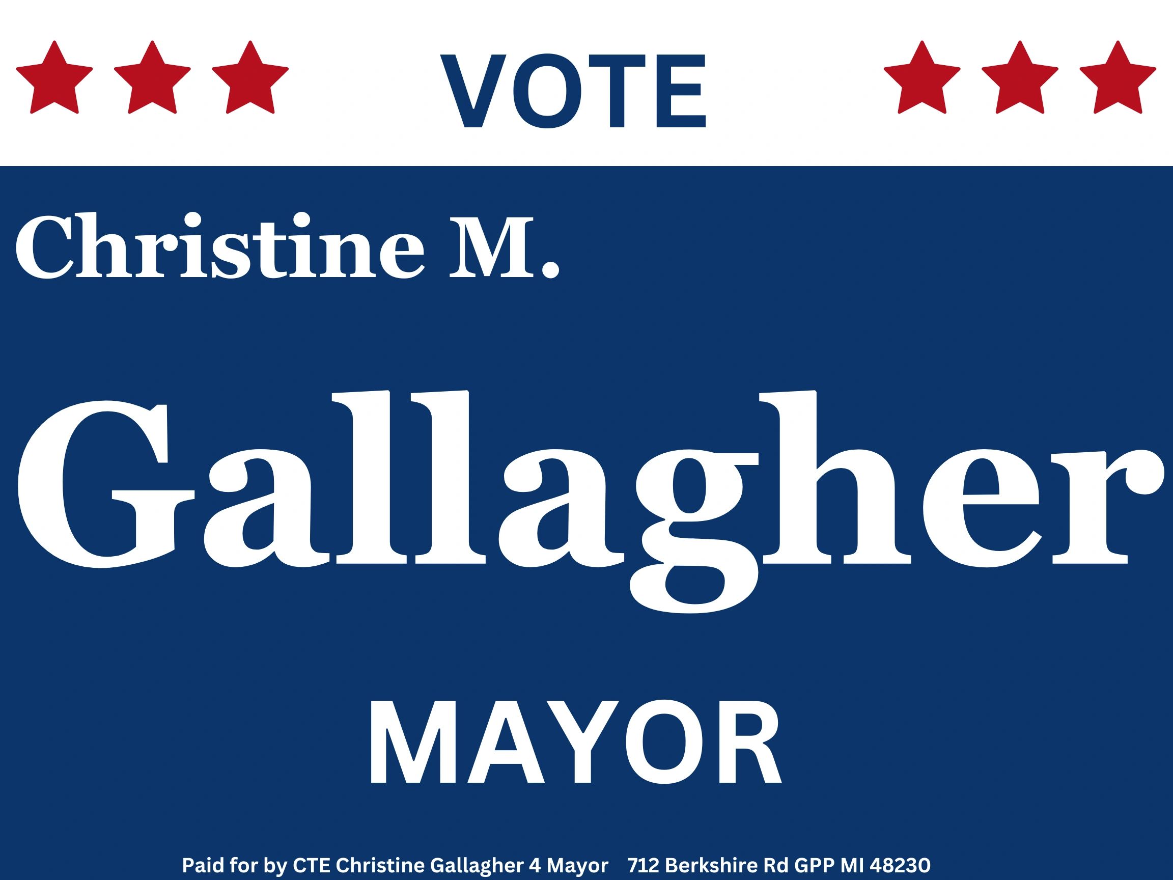 Christine Gallagher 4 Mayor