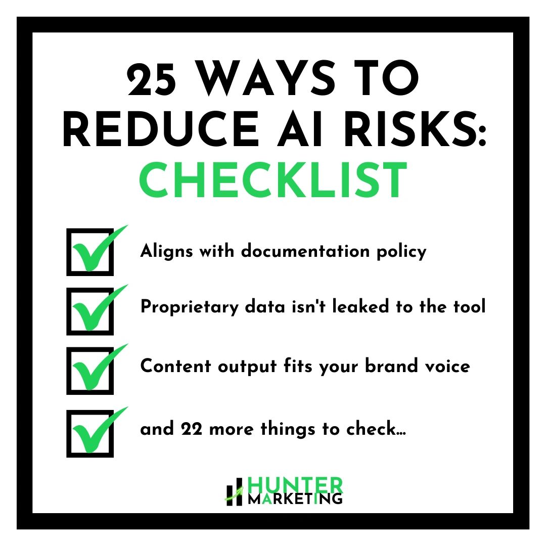 25 WAYS TO REDUCE AI RISKS CHECKLIST