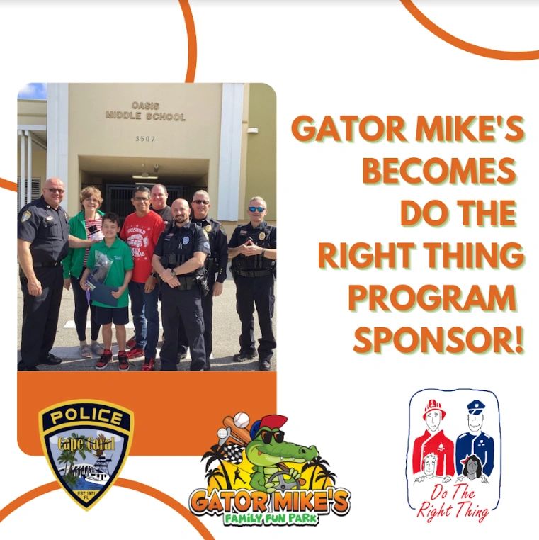 Gator Mike’s Family Fun Park Sponsors Do The Right Thing Program