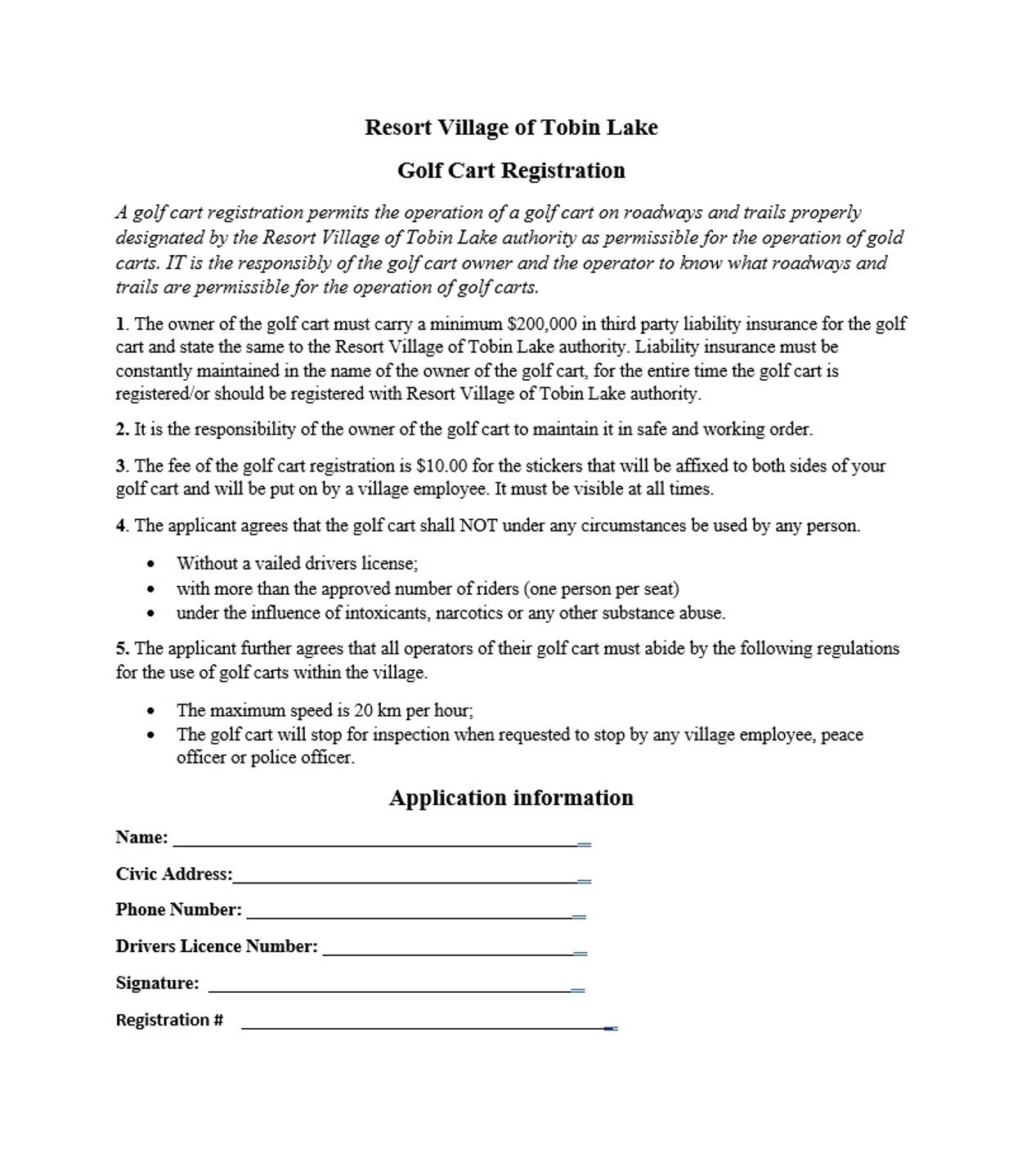 Resort Village of Tobin Lake