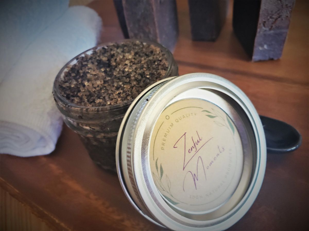 Raw sugar body scrub