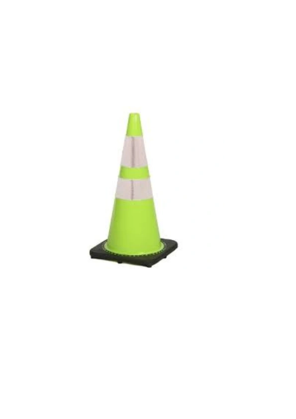 28" Lime Green Cone W/ 6" and 4" Reflective Collars