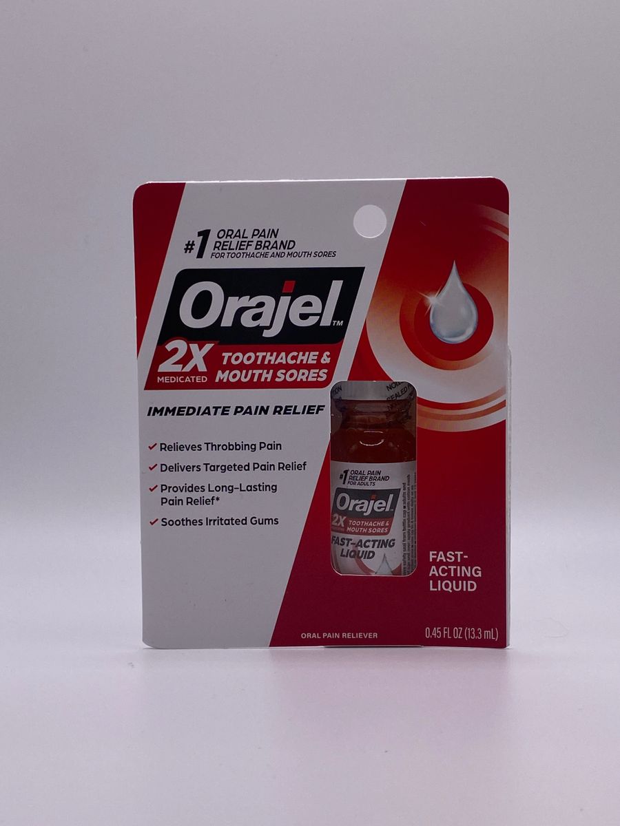 Orajel 2X Medcated Toothache & Mouth Sores Fast-Acting Liquid