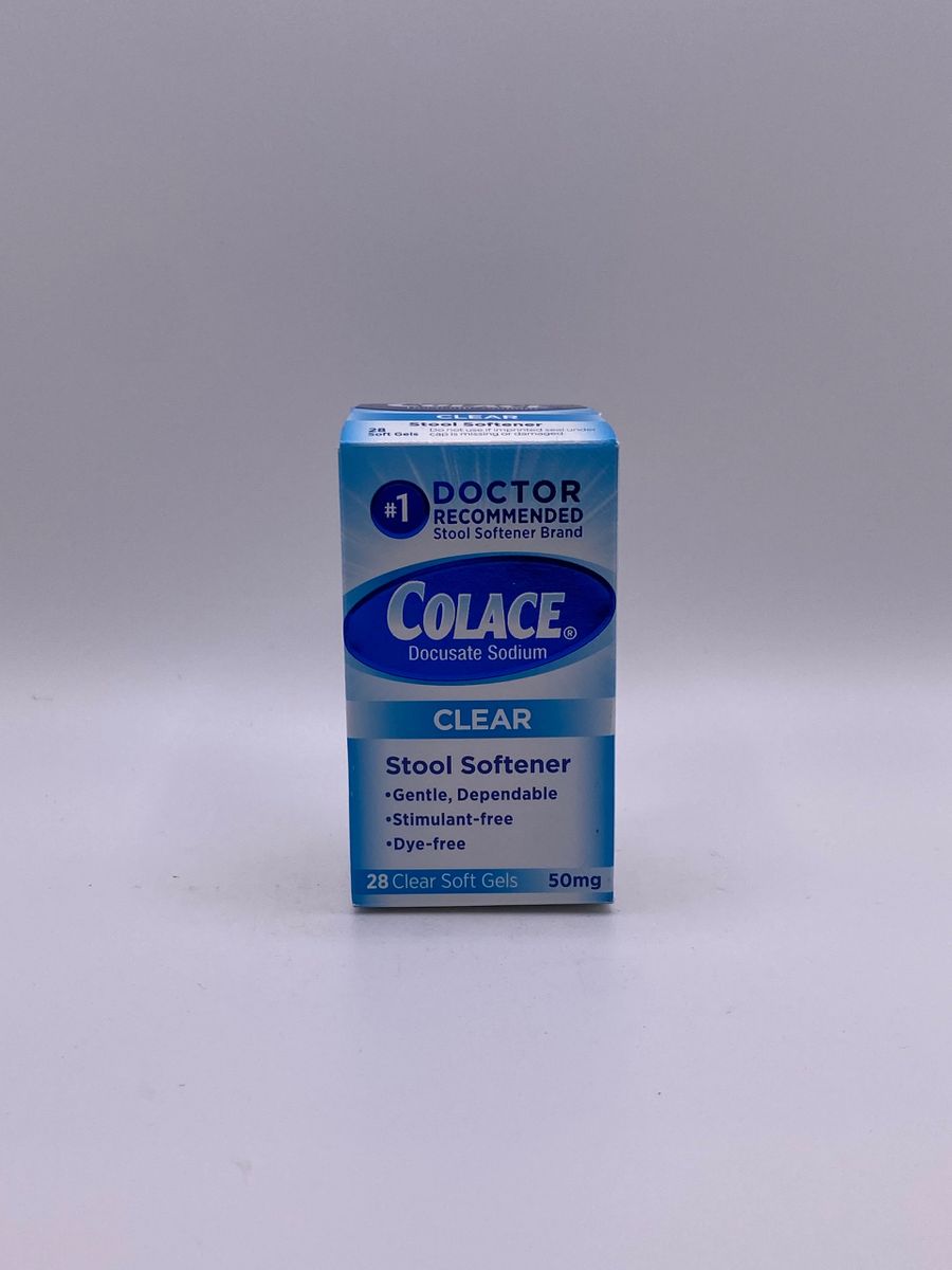 Colace Docusate Sodium Clear 28 SoftGels 50mg